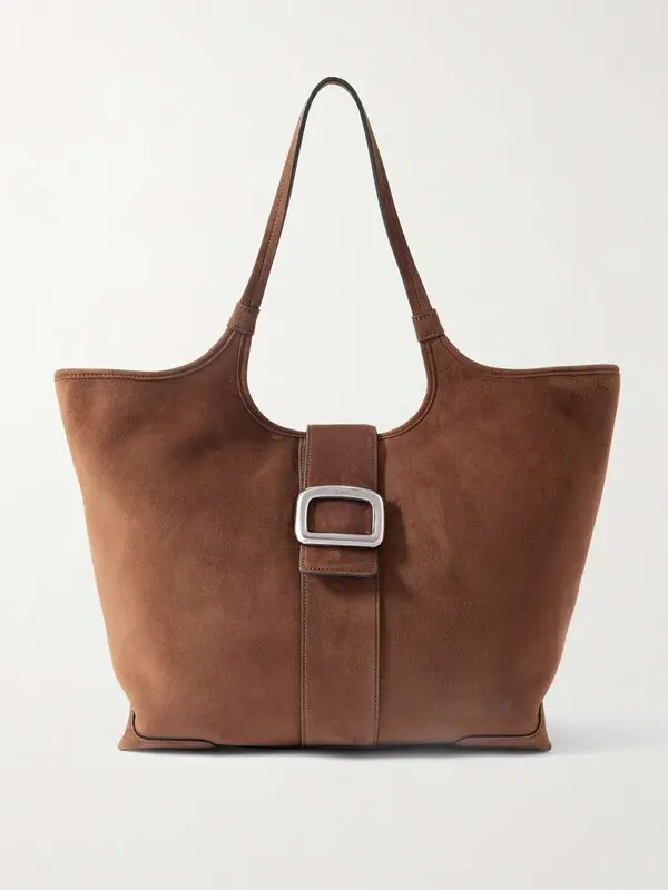 ROGER VIVIER Grand Vivier Suede Tote - Chocolate