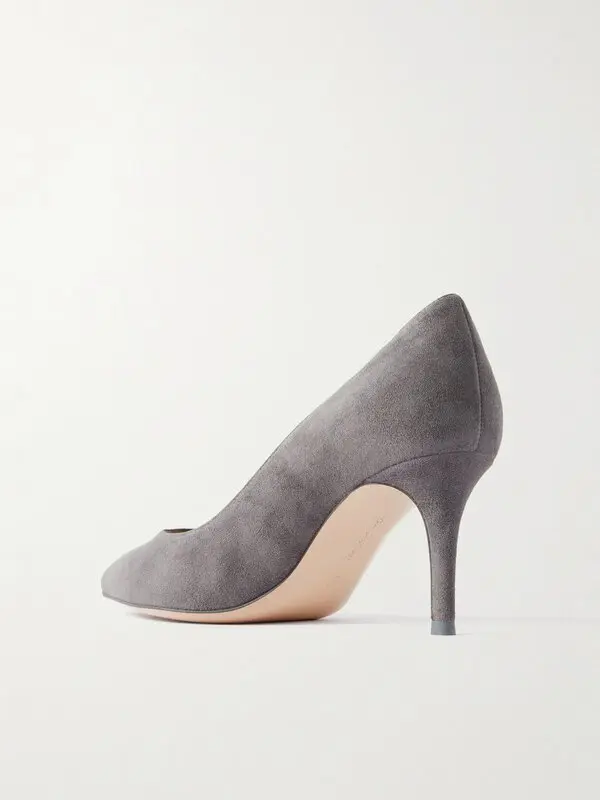 GIANVITO ROSSI 70 Suede Pumps - Gray