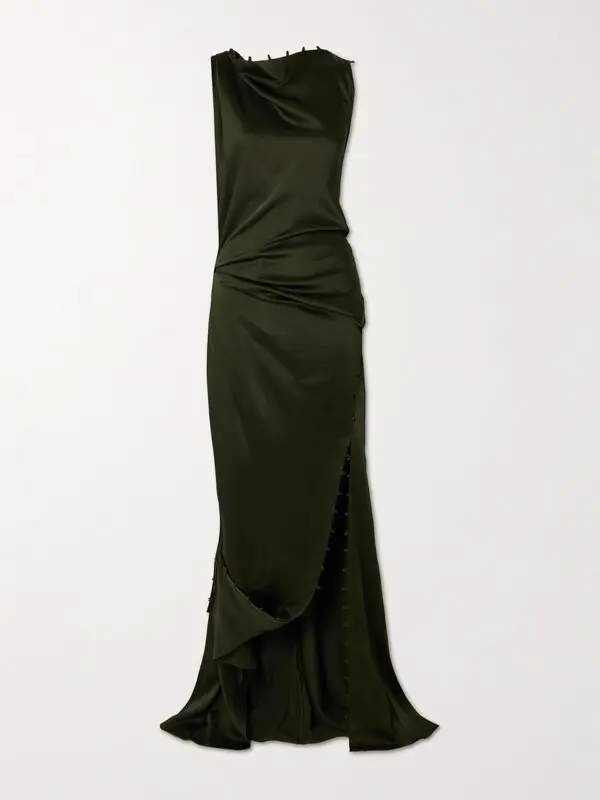 dark green grad dresses Dark Green Chiffon Prom Dresses Strapless Split