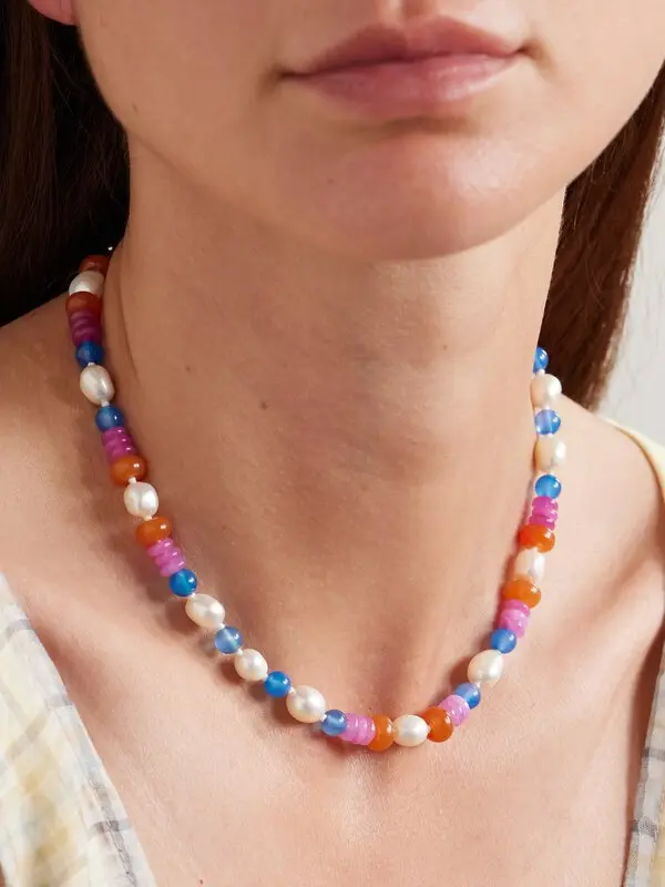GOHAR WORLD Turkish Delight Stone And Pearl Necklace - Multi