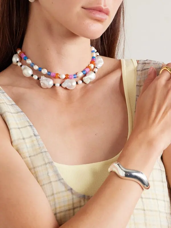 GOHAR WORLD Turkish Delight Stone And Pearl Necklace - Multi