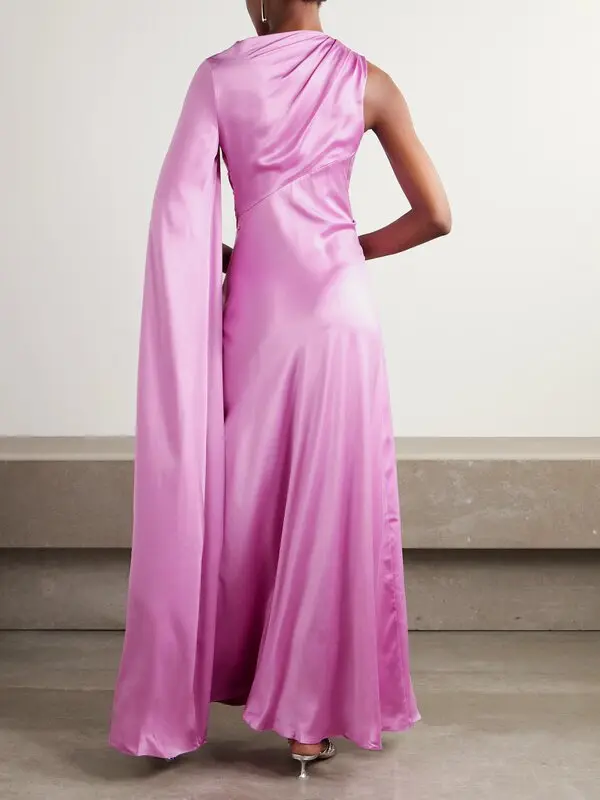 ROKSANDA Oma Cape-effect Draped Silk-satin Gown
