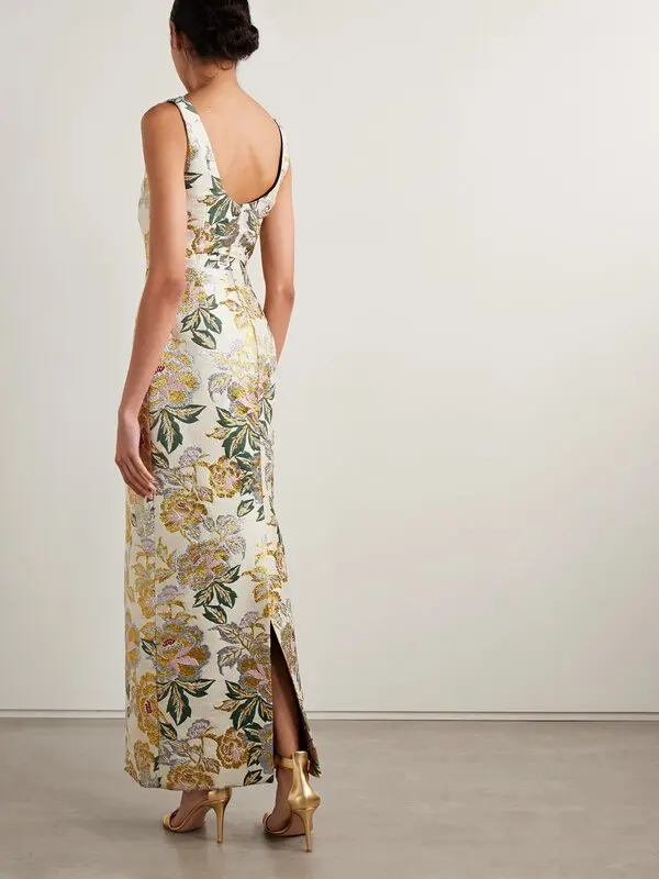 Buy Carolina Herrera Metallic Brocade Gown - Multi At 50% Off | Editorialist