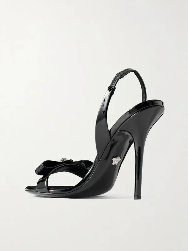 Versace Opera Embellished Patent-leather Slingback Sandals