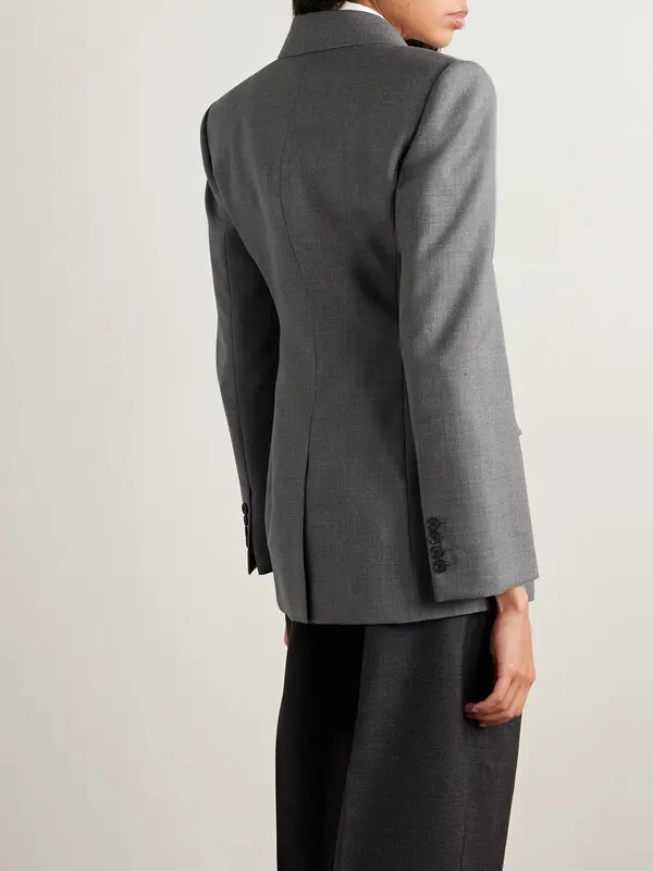 Givenchy Double-breasted Wool-twill Blazer - Gray