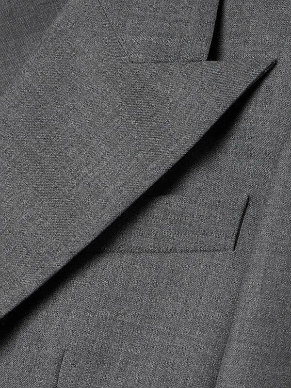 Givenchy Double-breasted Wool-twill Blazer - Gray
