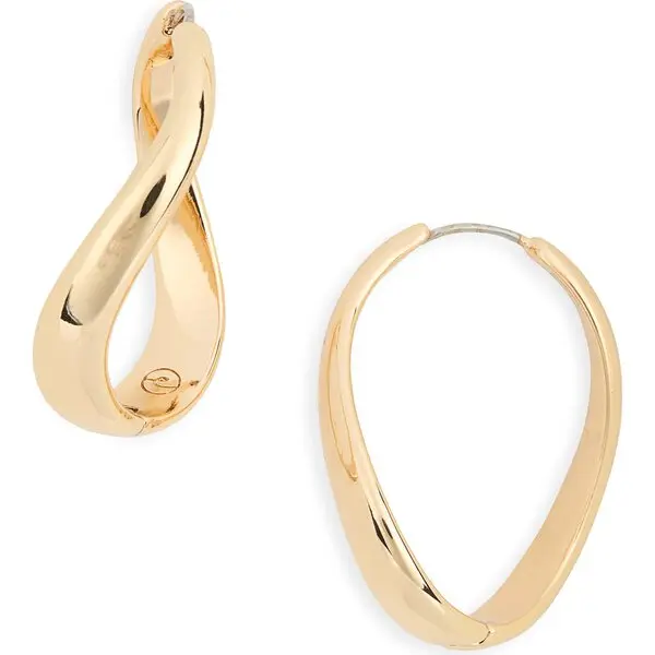 Ettika Twisted Oval Hoop Earrings - Gold