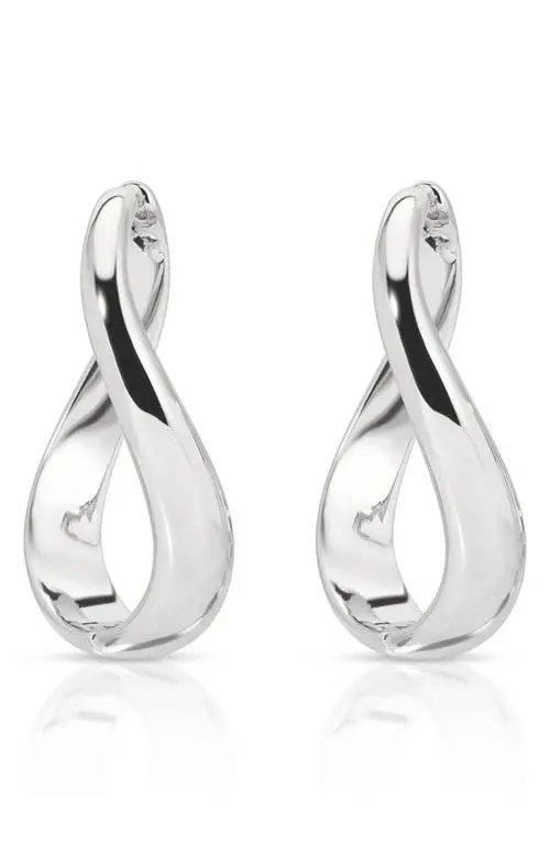 Ettika Twisted Oval Hoop Earrings - Silver