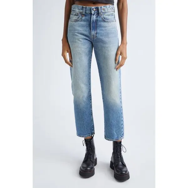R13 Straight Leg Boyfriend Jeans