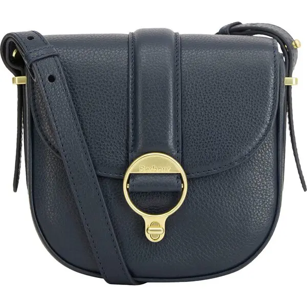 Barbour Elm Leather Crossbody Bag - Navy