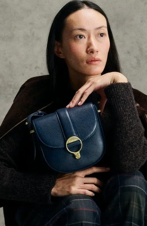 Barbour Elm Leather Crossbody Bag - Navy