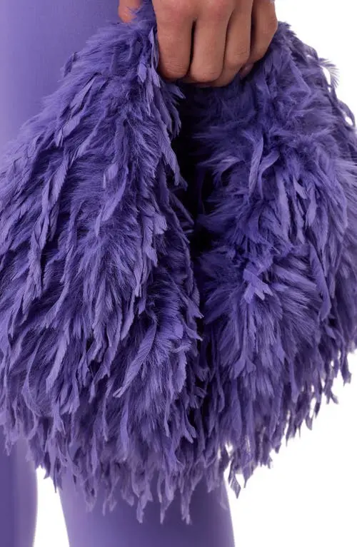 Naked Wardrobe Micro Mini Faux Feather Handbag - Lavender