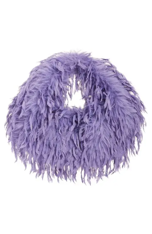Naked Wardrobe Micro Mini Faux Feather Handbag - Lavender