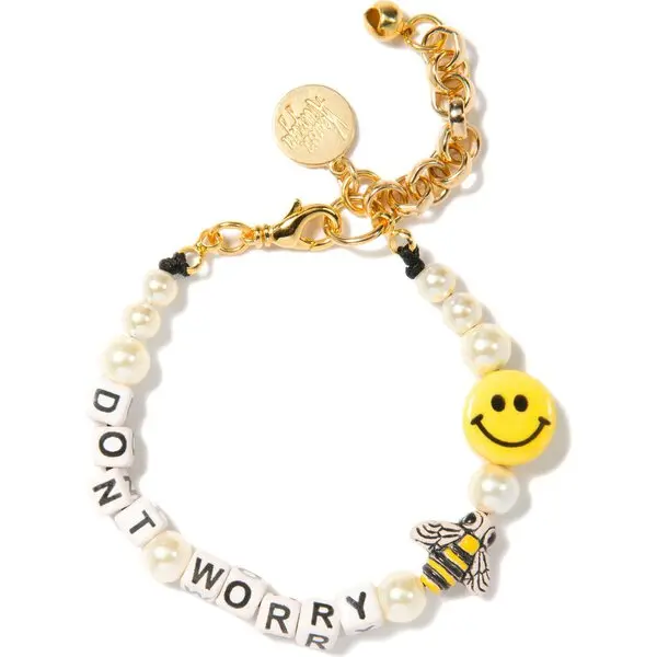 VENESSA ARIZAGA Don't Worry Bee Happy Pearl Bracelet - White