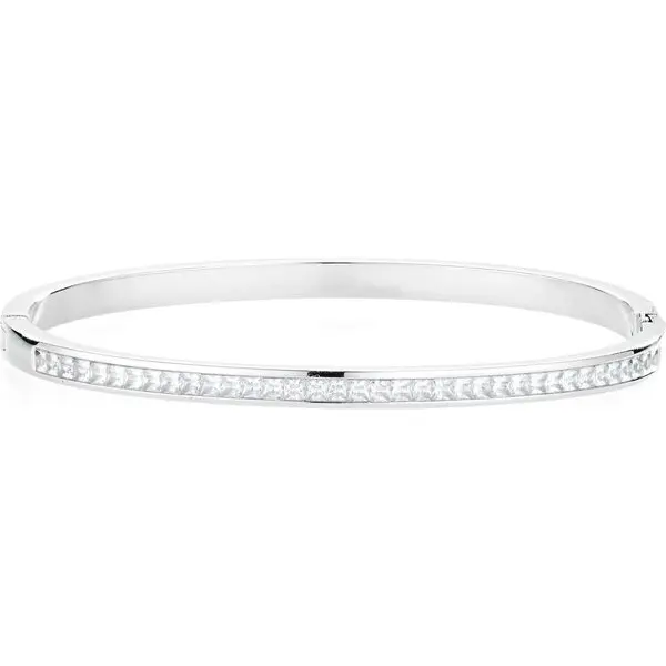 Nordstrom Cubic Zirconia Hinge Bangle - Clear- Silver