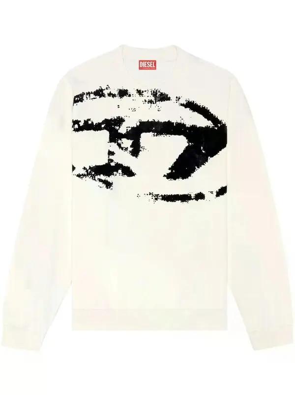DIESEL® S-boxt-n5 Cotton Sweatshirt - White