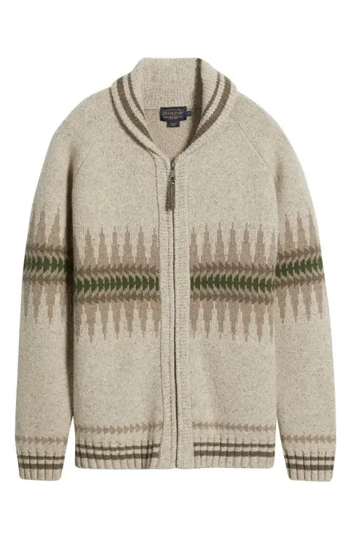 Pendleton Sawtooth Buck Lambswool Blend Zip Cardigan