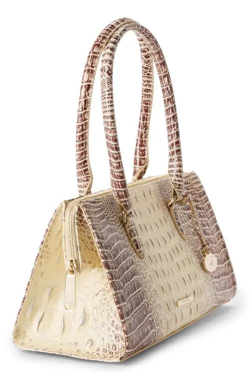 Brahmin Sophia Croc Embossed Leather Satchel - Ginger
