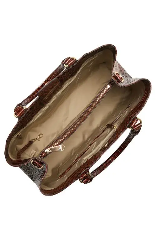 Brahmin Croc-embossed Leather Tote - Pecan