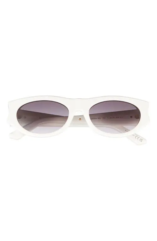 Dior Glow B2i 53mm Oval Sunglasses - Ivory /gradient Smoke