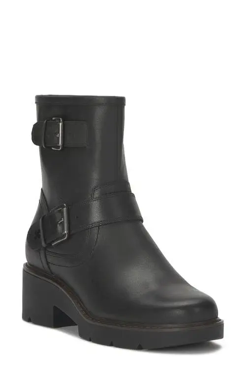 Lucky Brand Block Heel Bootie - Black Leather