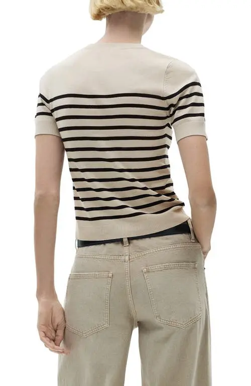 Mango Short Sleeve Sweater - Medium Brown
