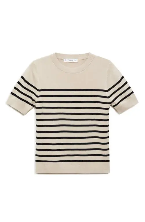 Mango Short Sleeve Sweater - Medium Brown