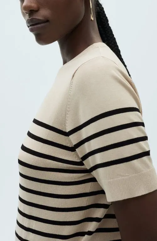 Mango Short Sleeve Sweater - Medium Brown