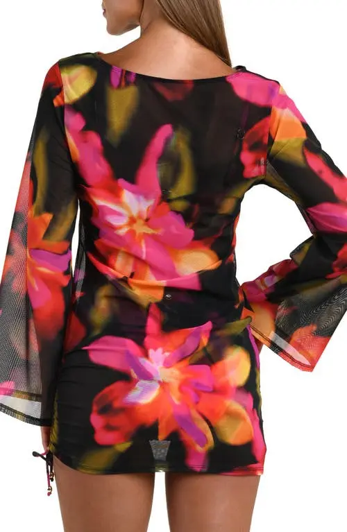 SUNSHINE 79 Floral Print Cover-up Tunic - Black Multi