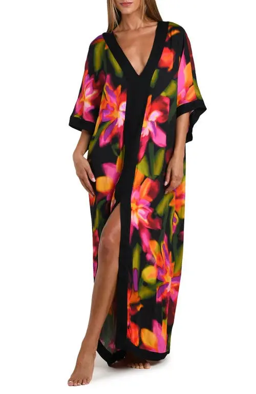 SUNSHINE 79 Floressence Cover-up Caftan - Black Multi