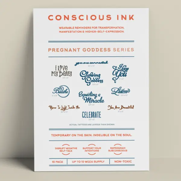 CONSCIOUS INK Pregnant Goddess Variety 10-pack - White