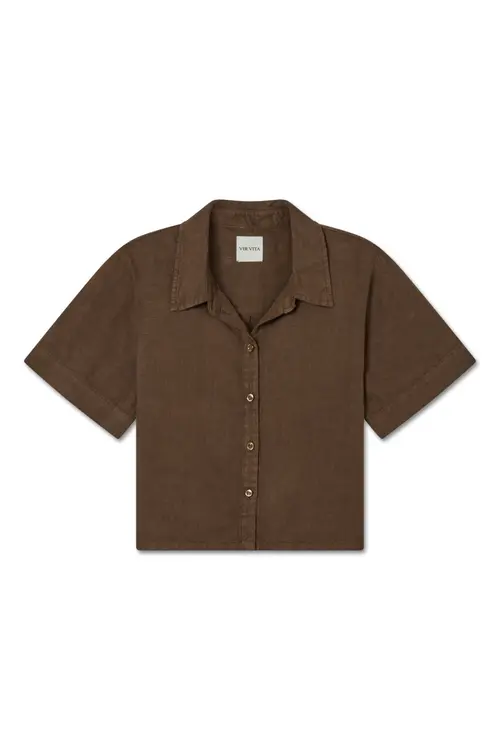 VIR VITA Anais Linen Shirt - Chesnut