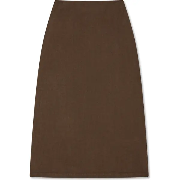 VIR VITA Philippine Maxi Linen Skirt - Chestnut