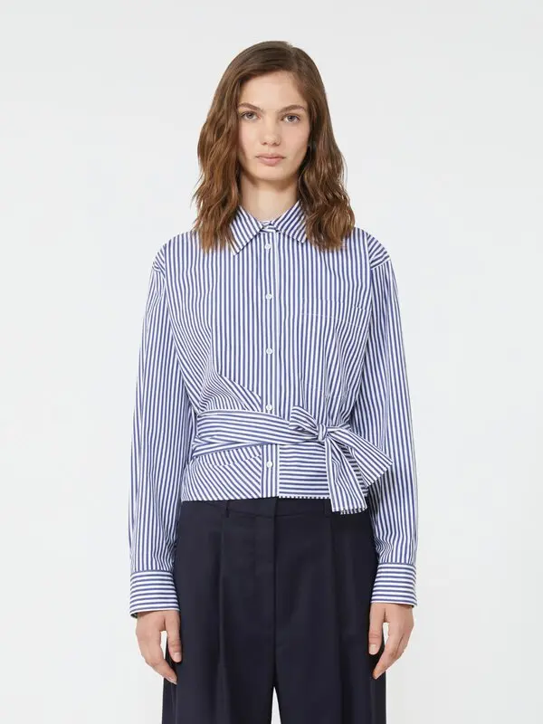 Max Mara Draped Cotton Shirt