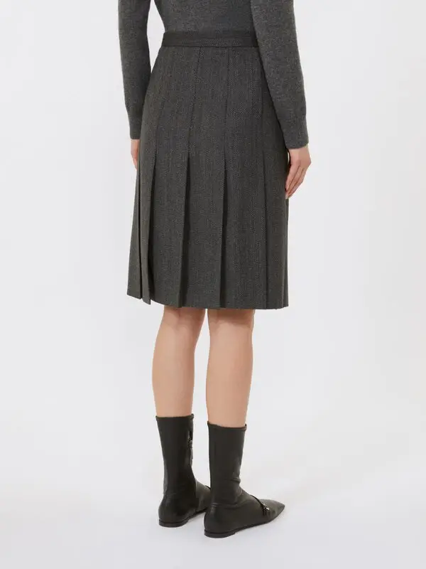 Max Mara Flannel Pleated Skirt