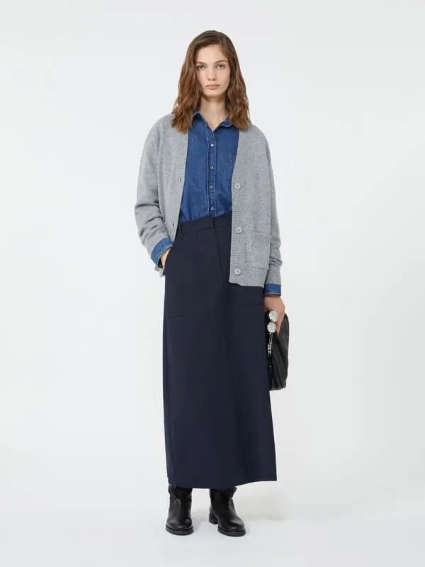 Max Mara Long Wool Blend Skirt
