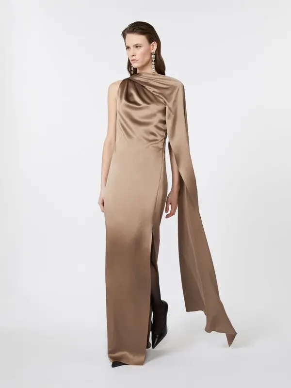 Max Mara One-shoulder Satin Gown