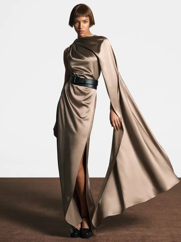 Max Mara One-shoulder Satin Gown