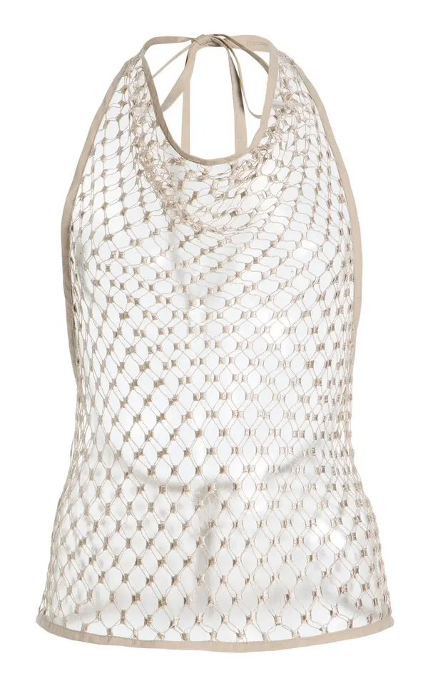 LEMAIRE Fishnet Halter Top - Neutral