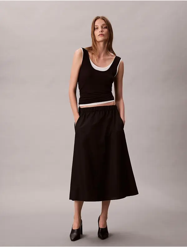 Calvin Klein Nylon Midi Skirt