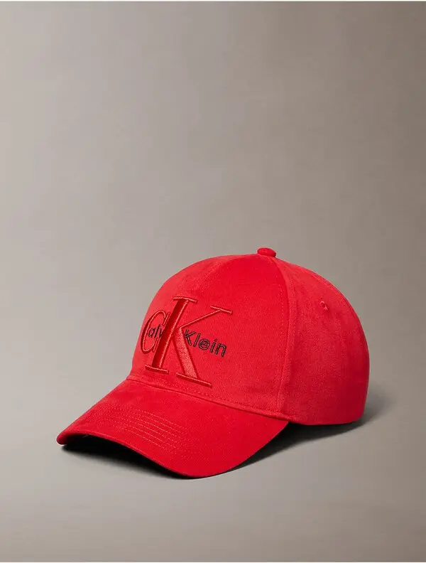 Calvin Klein Embroidered Baseball Cap - Flame Scarlet
