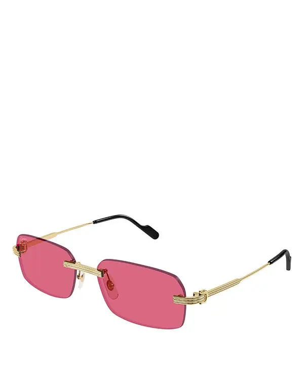 CARTIER Rectangle Sunglasses, 58mm - Gold