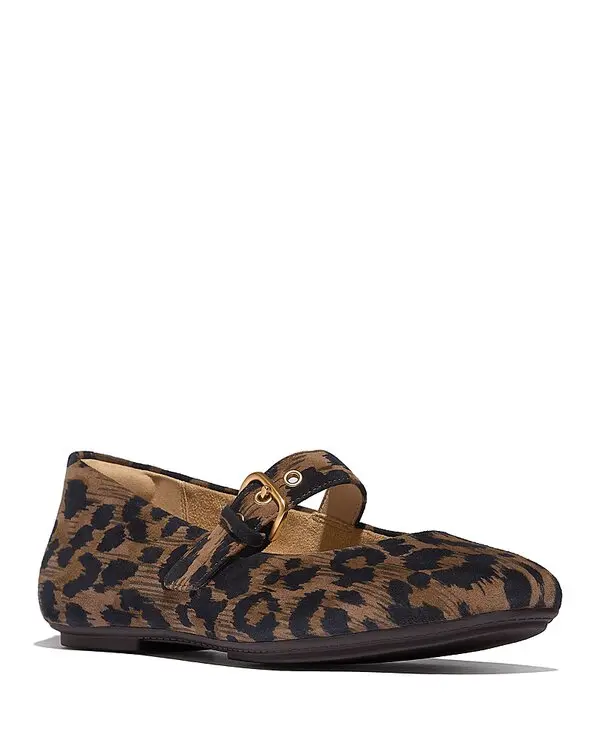 Fitflop Delicato Leopard Mary Jane Flats