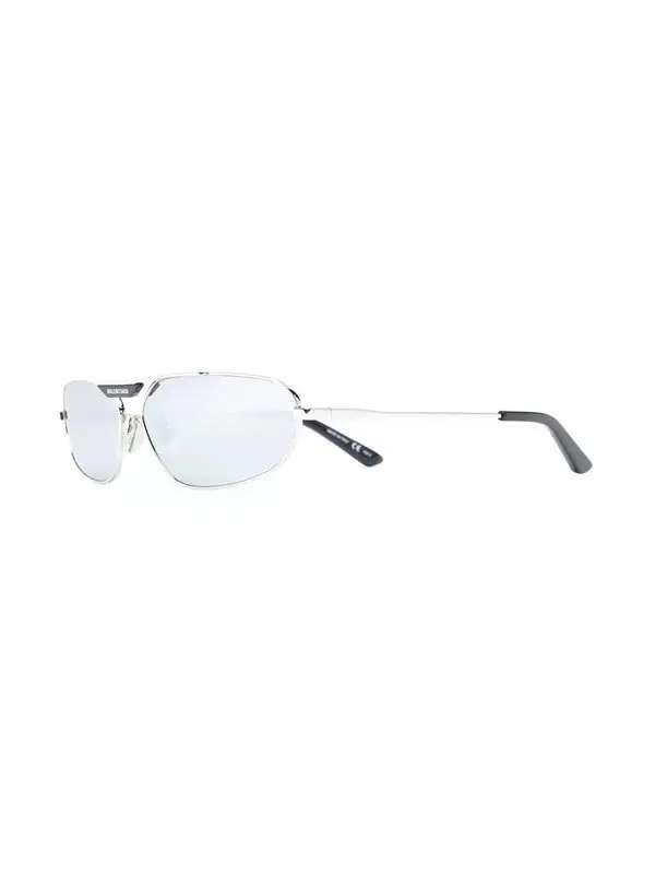 Balenciaga Oval-frame Mirrored-lens Sunglasses