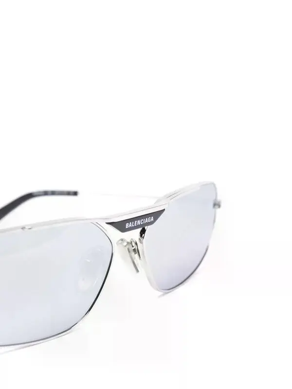 Balenciaga Oval-frame Mirrored-lens Sunglasses