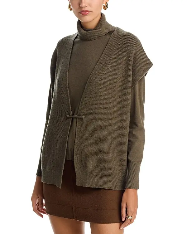SIONI Turtleneck And Vest Set - Heather Lichen Green