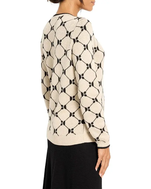 NIC+ZOE Geometric Argyle Jacquard Pullover