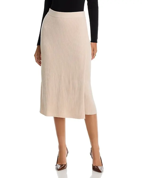 SIONI Faux Wrap Midi Skirt - Winter White