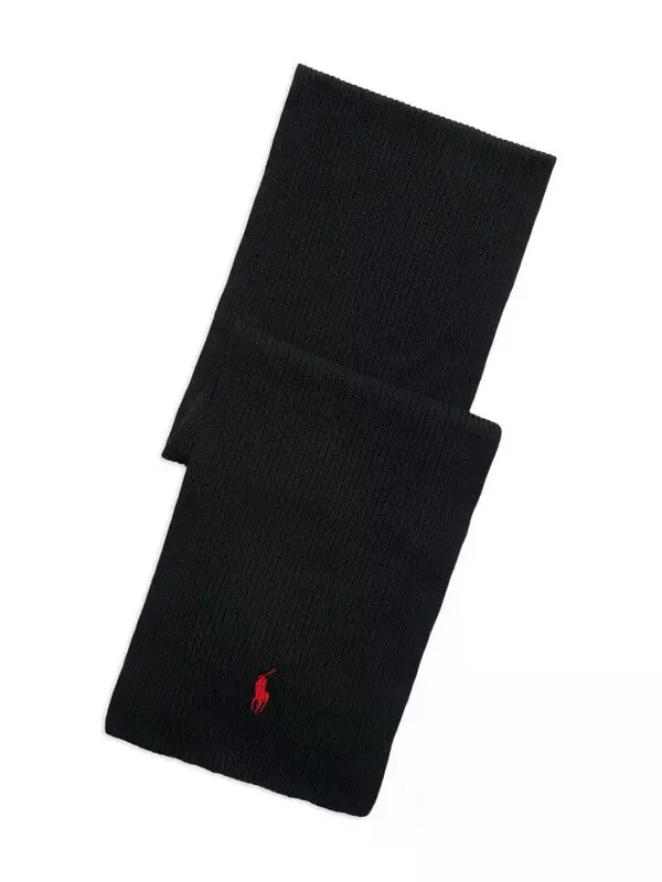 Polo Ralph Lauren Ribbed Cotton Scarf - Black