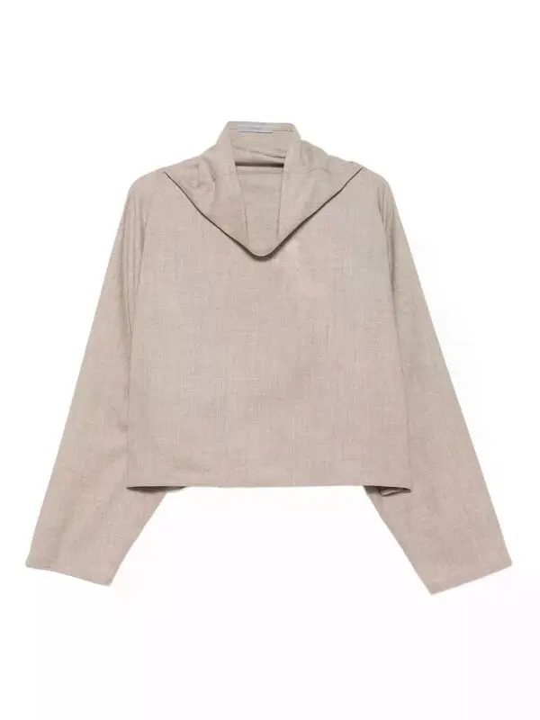 Dusan Cowl-neck Boxy Top - Neutrals